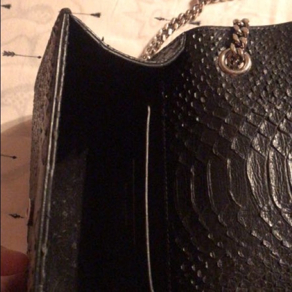Saint Laurent | Bags | Authentic Ysl Black Exotic Snake Skin Kate Bag ...
